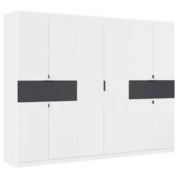 Drehtürenschrank Rauch "Kleiderschrank Schrank Garderobe Wäscheschrank TICAO mit 2 Schubladen" Schränke Gr. B/H/T: 271 cm x 210 cm x 54 cm, 10 St., weiß (alpinweiß, graumetallic) die in der Höhe variabel positioniert werden können MADE IN GERMANY