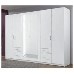 Kleiderschrank wimex "Freiburg", weiß (weiß uni), B:270cm H:210cm T:58cm, Schränke, Kleiderschrank Drehtürenschrank