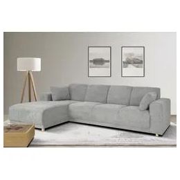 Ecksofa Home Affaire "LEMPS wahlweise Recamiere links oder rechts L-Form" Sofas Gr. B/H/T: 297cm x 85cm x 162cm, Struktur weich, Recamiere links, beige (creme) incl. Zierkissen, Stellmaße 297x162 cm