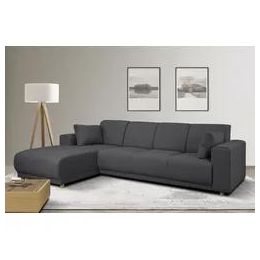 Ecksofa Home Affaire "LEMPS wahlweise Recamiere links oder rechts L-Form", grau (anthrazit), B:297cm H:85cm T:162cm, 100% Polyester, Sofas, incl. Zierkissen, Stellmaße 297x162 cm