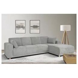 Ecksofa Home Affaire "LEMPS wahlweise Recamiere links oder rechts L-Form" Sofas Gr. B/H/T: 297cm x 85cm x 162cm, Struktur weich, Recamiere rechts, beige (creme) incl. Zierkissen, Stellmaße 297x162 cm