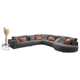 Ecksofa 3C Candy "Enisa II, bequem und komfortabel, Mega Familiensofa, L-Form", grau, B:225cm H:86cm T:395cm, 85% Polyester, 15% Viskose, Sofas, incl. 3 Flatterkissen, wahlweise mit Flecken-Schutz-Bezug Easy care