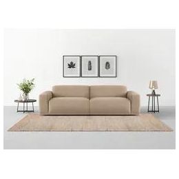 Big-Sofa Trendmanufaktur "Braga, mit hochwertigem Kaltschaum, Megasofa, in Cord erhältlich" Sofas Gr. B/H/T: 254 cm x 72 cm x 107 cm, Struktur weich LENNON, grau (taupe grey) modernes Big-Sofa, Couch mit hohem Sitzkomfort, 25472107 cm (BHT)