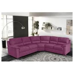 Ecksofa Egoitaliano "Doris, modernes Designerecksofa in hochwertigen Microfaserqualitäten" Sofas Gr. B/H/T: 266cm x 90cm x 246cm, Luxus-Microfaser BLUSH, langer Schenkel links, pink (fuchsia) edle Detailverarbeitung, wahlweise fleckenabweisend oder in Lederoptik