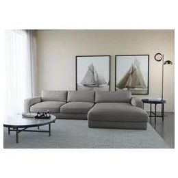 Ecksofa Places of Style "Bloomfield, L-Form" Sofas Gr. B/H/T: 303cm x 84cm x 176cm, Feincord, mega-Recamiere rechts, XL mit Bettfunktion und Bettkasten, grau (granit grey) wahlweise mit Bettfunktion und Bettkasten