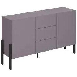 Sideboard Inosign "Jukon, Breite 150 bzw.180 cm, moderne grifflose Kommode" Sideboards Gr. B/H/T: 150cm x 90cm x 40cm, Breite 150cm, 3 St., lila (pflaume) Schubladenschrank 2 Türen3 Schubkästen, push-to-open-Funktion