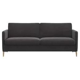 2,5-Sitzer FLEXLUX "Fiore, super bequem durch Kaltschaum im Sitz" Sofas Gr. B/H/T: 181cm x 85cm x 92cm, Struktur, grau (charcoal gre) schmale Armlehnen, Füße Alu+ Eiche