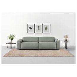 Big-Sofa Trendmanufaktur "Braga, mit hochwertigem Kaltschaum, Megasofa, in Cord erhältlich" Sofas Gr. B/H/T: 254 cm x 72 cm x 107 cm, Struktur weich LENNON, grau (grey pinstripe) modernes Big-Sofa, Couch mit hohem Sitzkomfort, 25472107 cm (BHT)