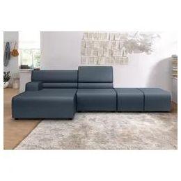 Ecksofa Egoitaliano "Babouche, Designsofa mit außergewöhnlichem Sitzkomfort zum Wohlfühlen" Sofas Gr. B/H/T: 384cm x 80cm x 98cm, Leder BULL, Recamiere links, grau (smoke)