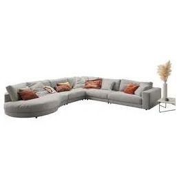 Ecksofa 3C Candy "Enisa II, bequem und komfortabel, Mega Familiensofa, L-Form", grau (light, grau), B:395cm H:86cm T:225cm, 100% Polyester, Sofas, incl. 3 Flatterkissen, wahlweise mit Flecken-Schutz-Bezug Easy care