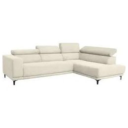 Ecksofa Alina "Hikari" Sofas Gr. B/H/T: 302cm x 102cm x 210cm, Cord GCT, Ottomane rechts, ohne Sitzvorzug, beige (creme gct 11) wahlweise mit Sitzvorzug, in modernem Cordstoff, Breite 302 cm