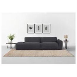 Big-Sofa Trendmanufaktur "Braga, mit hochwertigem Kaltschaum, Megasofa, in Cord erhältlich" Sofas Gr. B/H/T: 277 cm x 72 cm x 107 cm, Struktur fein JOIZ, Recamiere links, grau (graphite) modernes Big-Sofa, Couch mit hohem Sitzkomfort, 27772107 cm (BHT)