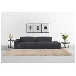 Big-Sofa Trendmanufaktur "Braga, mit hochwertigem Kaltschaum, Megasofa, in Cord erhältlich" Sofas Gr. B/H/T: 277cm x 72cm x 107cm, Struktur fein JOIZ, Recamiere rechts, grau (graphite) modernes Big-Sofa, Couch mit hohem Sitzkomfort, 27772107 cm (BHT)