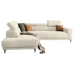 Ecksofa Alina "Hikari" Sofas Gr. B/H/T: 276cm x 102cm x 210cm, Cord GCT, Ottomane links, mit Sitzvorzug, beige (creme gct 11) wahlweise mit Sitzvorzug, in modernem Cordstoff, Breite 276 cm