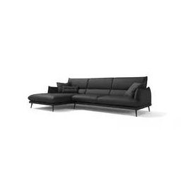 Ecksofa Egoitaliano "FUNNY, hochwertiges und aktuelles Design, bequeme Rückenlehne" Sofas Gr. B/H/T: 265cm x 90cm x 225cm, Leder, Recamiere links, schwarz hochwertiger Sitzkomfort, L-Form