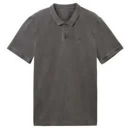 Tom Tailor DENIM Herren Basic Poloshirt, grau, Uni, Gr. M