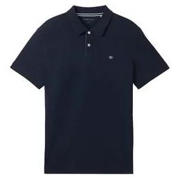 Tom Tailor Herren Basic Poloshirt, blau, Uni, Gr. XL