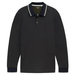 Tom Tailor Herren Langarm Poloshirt mit Stickerei, grün, Uni, Gr. L