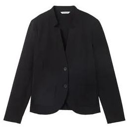 Tom Tailor Damen Blazer mit Ottoman Struktur, schwarz, Uni, Gr. XXL