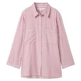 Tom Tailor Damen Gestreifte Bluse mit LENZINGTM ECOVEROTM, rosa, Streifenmuster, Gr. 36