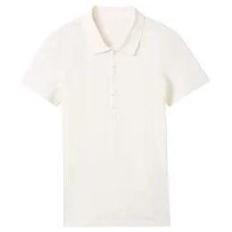 Tom Tailor Damen Basic Poloshirt, weiß, Gr. XXL