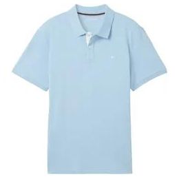 Tom Tailor Herren Basic Poloshirt, blau, Uni, Gr. XXXL