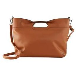 Tom Tailor Damen Anissa Shopper aus Kunstleder, braun, Uni, Gr. ONESIZE