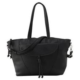 Tom Tailor Damen Malia Shopper, schwarz, Uni, Gr. ONESIZE