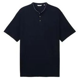 Tom Tailor Herren Plus - Poloshirt mit Stehkragen, blau, Uni, Gr. 2XL