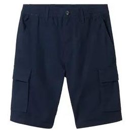 Tom Tailor Herren Regular Cargoshorts, blau, Uni, Gr. S