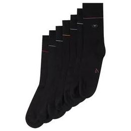 Tom Tailor Herren Socken in einer 7-Tage-Box, schwarz, Uni, Gr. 39-42