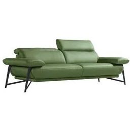 2,5-Sitzer Egoitaliano "Anais, Designsofa mit hohem Sitzkomfort, Designfuß", grün, B:232cm H:74cm T:106cm, Leder CAREZZA (echtes Rindsleder) ist ein Naturleder, dass die ursprünglichen Eigenschaften der Haut nicht verändert. Das Vorhandensein von verheilten Narben, Körnungsunterschiede, Falten, Adern, Unterschiede in den Farbtönen und andere Spuren, die die Natur auf diesen Fellen hinterlassen hat