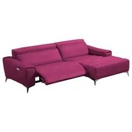 Ecksofa Egoitaliano "Suzette, Designsofa mit hohem Sitzkomfort" Sofas Gr. B/H/T: 266cm x 95cm x 163cm, Luxus-Microfaser BLUSH, Recamiere rechts, mit Relaxfunktion, pink (fuchsia) mit Recamiere, inkl. 1 elektronischen Relaxfunktion, L-Form