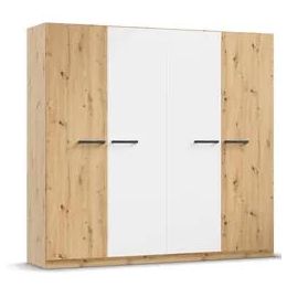 Drehtürenschrank Rauch "Kleiderschrank Schrank Garderobe Garderobenschrank Stauraumwunder MODI" Schränke Gr. B/H/T: 226cm x 210cm x 54cm, Ohne Spiegel, weiß (eiche artisan/weiß) inkl. Stoff-Organizer mit 6 Fächern optionaler Spiegel MADE IN GERMANY