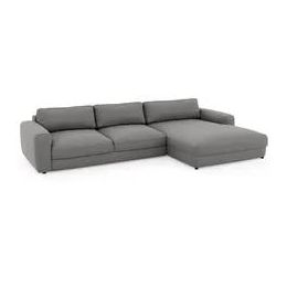 Ecksofa Places of Style "Bloomfield, L-Form" Sofas Gr. B/H/T: 303cm x 84cm x 176cm, Feincord, mega-Recamiere rechts, XL ohne Bettfunktion und Bettkasten, grau (granit grey) wahlweise mit Bettfunktion und Bettkasten