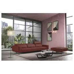 3-Sitzer Egoitaliano "Gloria, super bequem, hochwertige Verarbeitung, edles Design, Megasofa" Sofas Gr. B/H/T: 327cm x 96cm x 109cm, Luxus-Microfaser Lederoptik, rot (marsala) beidseitig verstellbare Rückenelemente, mit Designmetallfüßen