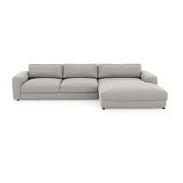 Ecksofa Places of Style "Bloomfield, L-Form" Sofas Gr. B/H/T: 303cm x 84cm x 176cm, Feincord, mega-Recamiere rechts, XL ohne Bettfunktion und Bettkasten, grau (opal grey) wahlweise mit Bettfunktion und Bettkasten