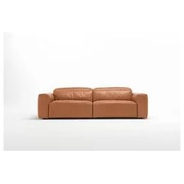 2,5-Sitzer Egoitaliano "Beverly, Designsofa mit erstklassigem Sitzkomfort und tollen Details" Sofas Gr. B/H/T: 242 cm x 95 cm x 109 cm, Leder CAREZZA, braun (ziegelbraun) Breite 242 cm, verstellbare Kopfteile