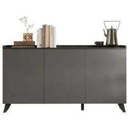 Sideboard Inosign "Tray, Breite 181, Kommode mit 3 Türen" Sideboards Gr. B/H/T: 181cm x 99cm x 42cm, grau (steingrau ardesia / bleigrau piombo) Top "Tablet", Push-to-open Funktion