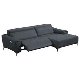 Ecksofa Egoitaliano "Suzette, Designsofa mit hohem Sitzkomfort" Sofas Gr. B/H/T: 266cm x 95cm x 163cm, Luxus-Microfaser BLUSH, Recamiere rechts, mit Relaxfunktion, grau (charcoal) mit Recamiere, inkl. 1 elektronischen Relaxfunktion, L-Form