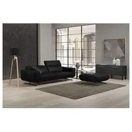 2,5-Sitzer Egoitaliano "Gloria, super bequem und hochwertige Verarbeitung, edles Design" Sofas Gr. B/H/T: 236cm x 96cm x 109cm, Leder BULL, schwarz beidseitig verstellbare Rückenelemente, mit Metallfüßen