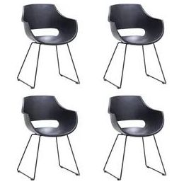 Schalenstuhl MCA furniture "Rockville" Stühle Gr. B/H/T: 60cm x 85cm x 54cm, 4 St., uni, Set + Metall, schwarz Stuhl belastbar bis 120 Kg