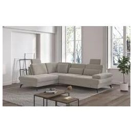 Sit & More Ecksofa SIT & MORE "Morris L-Form inkl. Sitztiefenverstellung" Sofas Gr. B/H/T: 262cm x 82cm x 212cm, Strukturstoff, Ottomane links, inkl.Sitztiefenverstellung-inkl. Bettfunktion-mit Bettkasten-ohne Armteilfunktion, beige wahlweise mit Bettfunktion, Bettkasten und Armteilverstellung