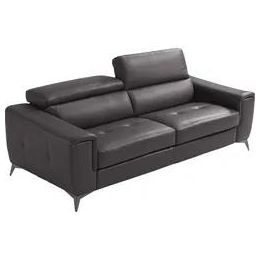 Schlafsofa Egoitaliano "Francine, Designsofa, Loungesofa mit Dauerschlaffunktion, Bettfunktion" Sofas Gr. B/H/T: 233cm x 100cm x 106cm, Leder BULL, schwarz hochwertiger Metallbettrahmen & Matratze, Kopfteil manuell verstellbar