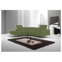 Ecksofa Egoitaliano "Claudie, Designsofa mit extrakomfortablem Sitzkomfort" Sofas Gr. B/H/T: 268cm x 97cm x 226cm, Luxus-Microfaser BLUSH, Recamiere links, mit Kopfteilverstellung, grün (kiwi) Inkl. Kopfteilverstellung, L-Form