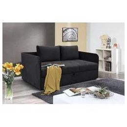 Schlafsofa Alina "Marla" Sofas Gr. B/H/T: 209cm x 73cm x 95cm, Struktur fein XBO, schwarz (schwarz xbo 10) inkl. Stauraum und 2 Rückenkissen