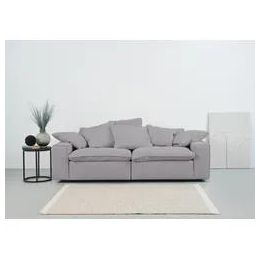 Big-Sofa Andas "Venslev" Sofas Gr. B/H/T: 260cm x 83cm x 120cm, Struktur, grau (gray) Lounge-Sofa, mit extra tiefer Sitzfläche und losen Kissen