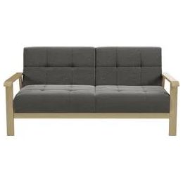 Sit & More 2,5-Sitzer SIT & MORE "Billund" Sofas Gr. B/H/T: 169cm x 88cm x 106cm, Microfaser, ohne Schlaffunktion, braun (schlamm) Armlehnen aus Buchenholz in natur, verschiedene Bezüge und Farben