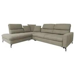 Ecksofa Alina "Louis" Sofas Gr. B/H/T: 286cm x 127cm x 228cm, Struktur fein TCM, Ottomane links, mit Bettfunktion, beige (beige tcm 12) Breite 286 cm, Rückenlehnenverstellung, wahlweise mit Bettfunktion