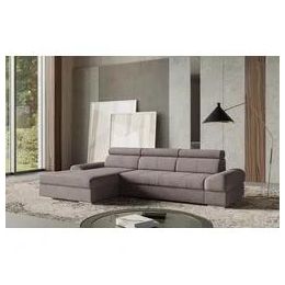 Sit & More Ecksofa SIT & MORE "Broadway L-Form" Sofas Gr. B/H/T: 284cm x 79cm x 171cm, Struktur weich, Recamiere links, mit Bettfunktion, grau (taupe) inklusive Kopfteilverstellung, wahlweise mit Bettfunktion